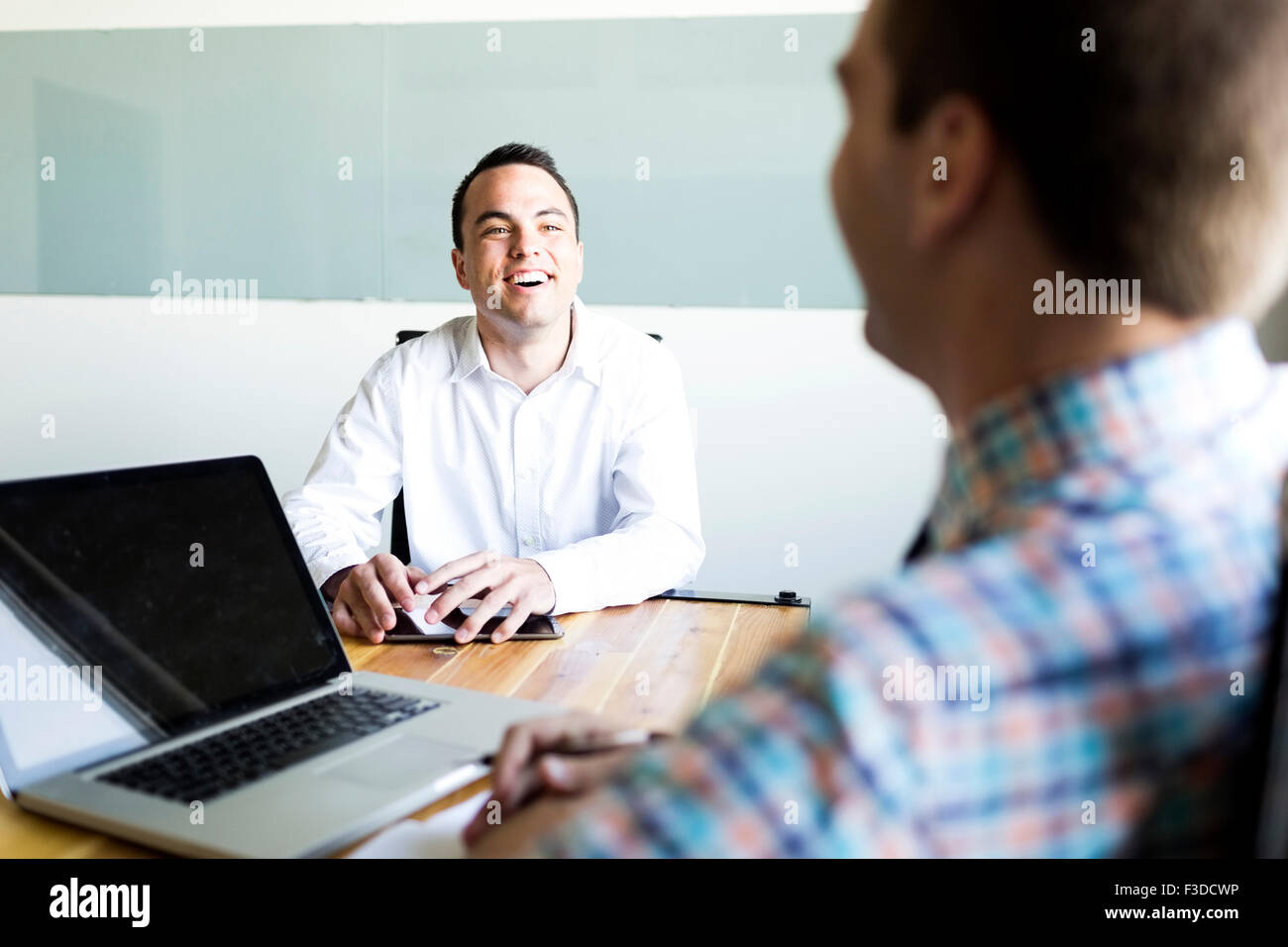 Man being interviewed hi-res stock photography and images - Alamy