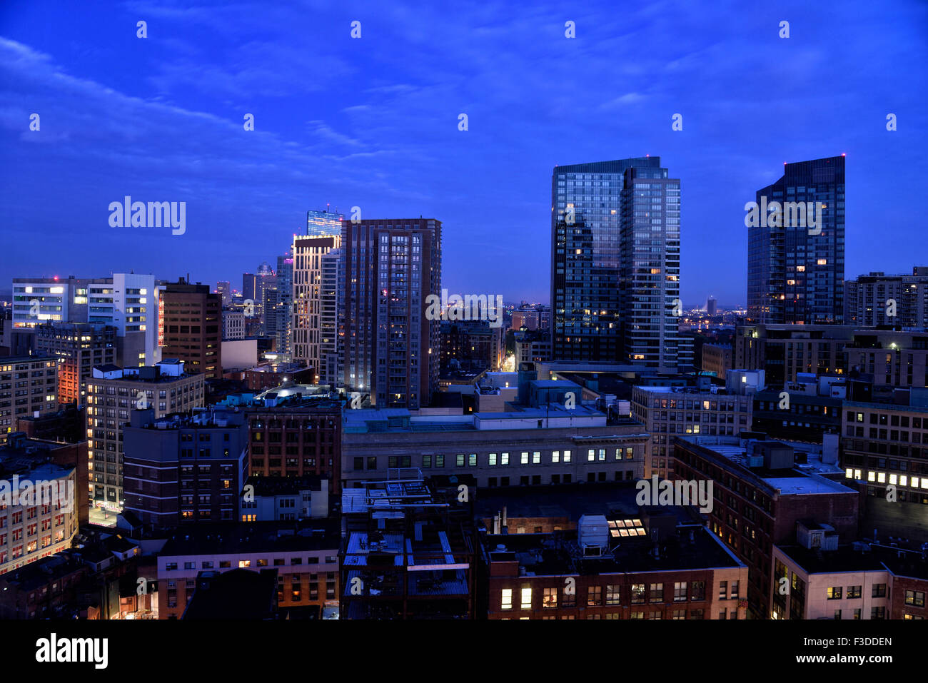 View of Downtown District at dusk Stock Photo - Alamy