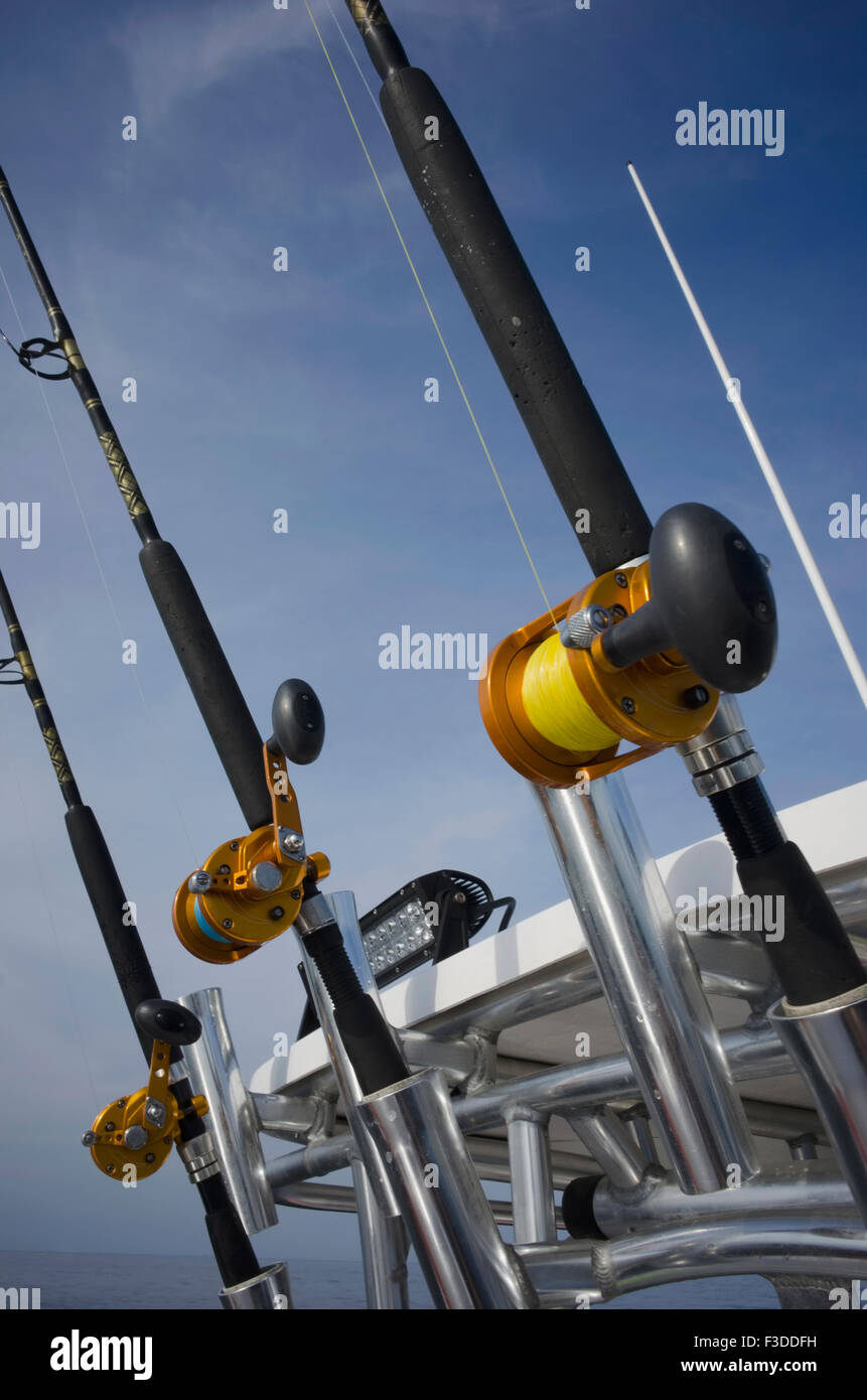 View of fishing rods Stock Photo - Alamy