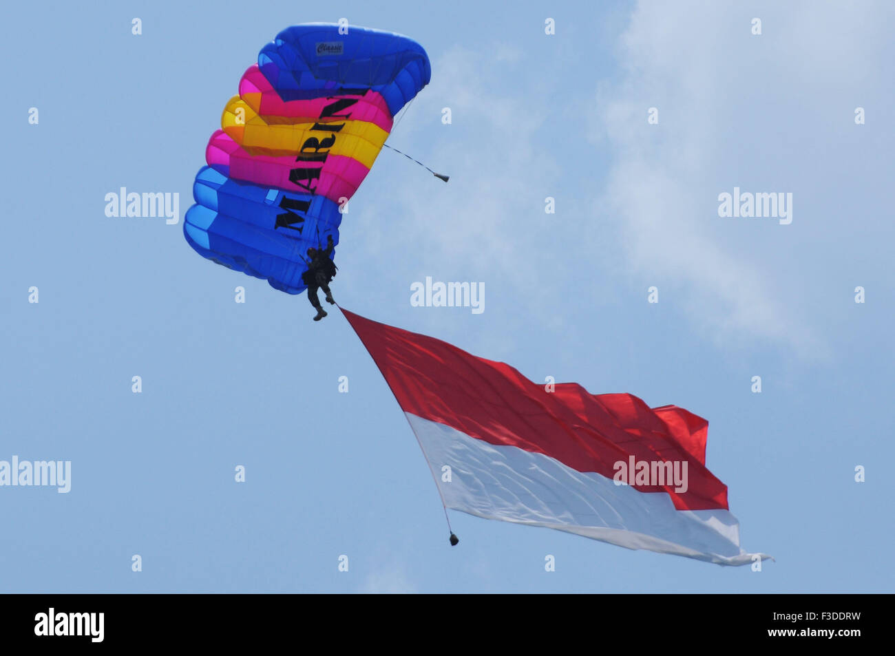 Jakarta, Indonesia. 05th Oct, 2015. A parachute display during the 70th ...