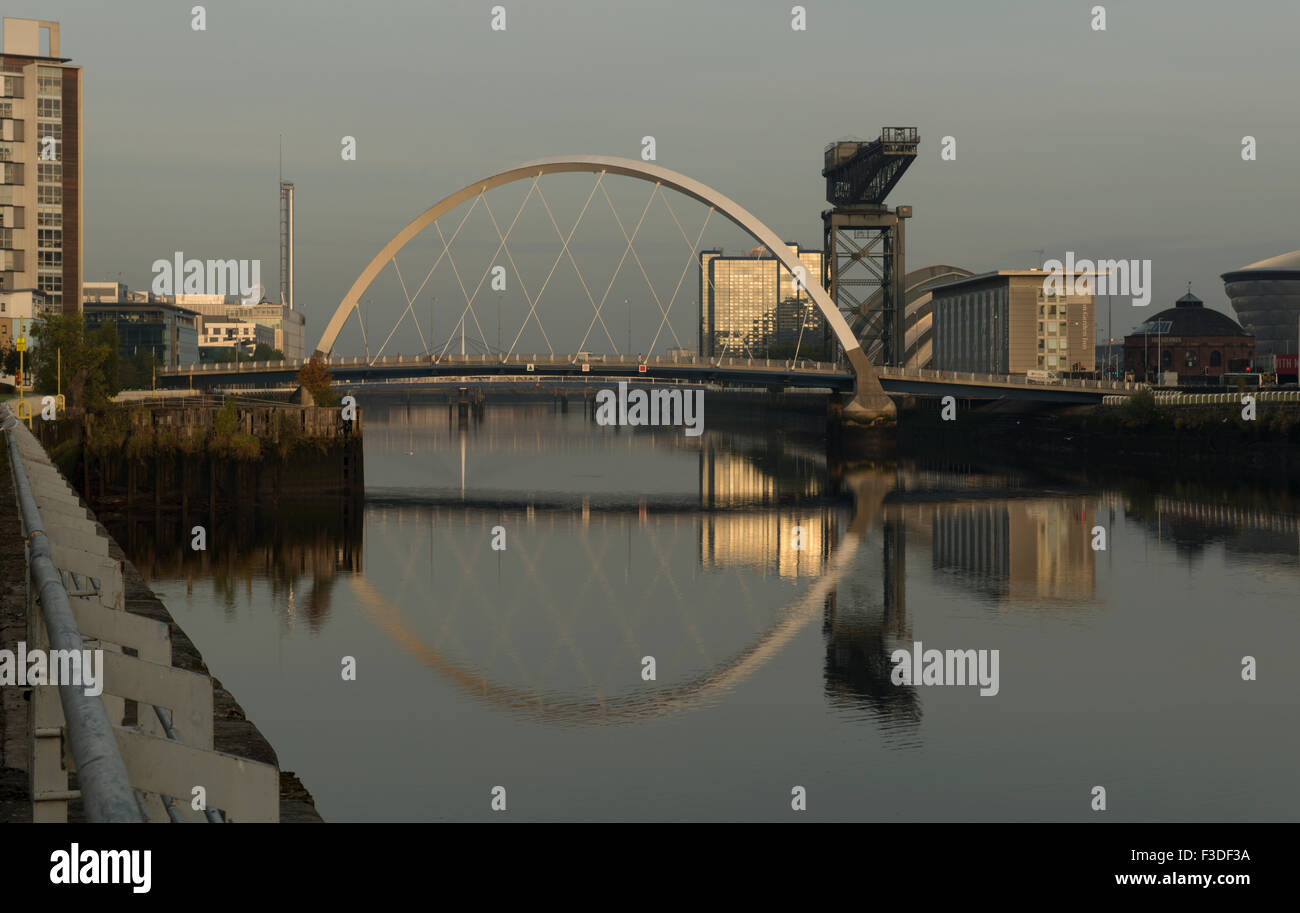 Clyde Arc crossing over river Clyde,Finnieston,Glasgow,Scotland,UK ...
