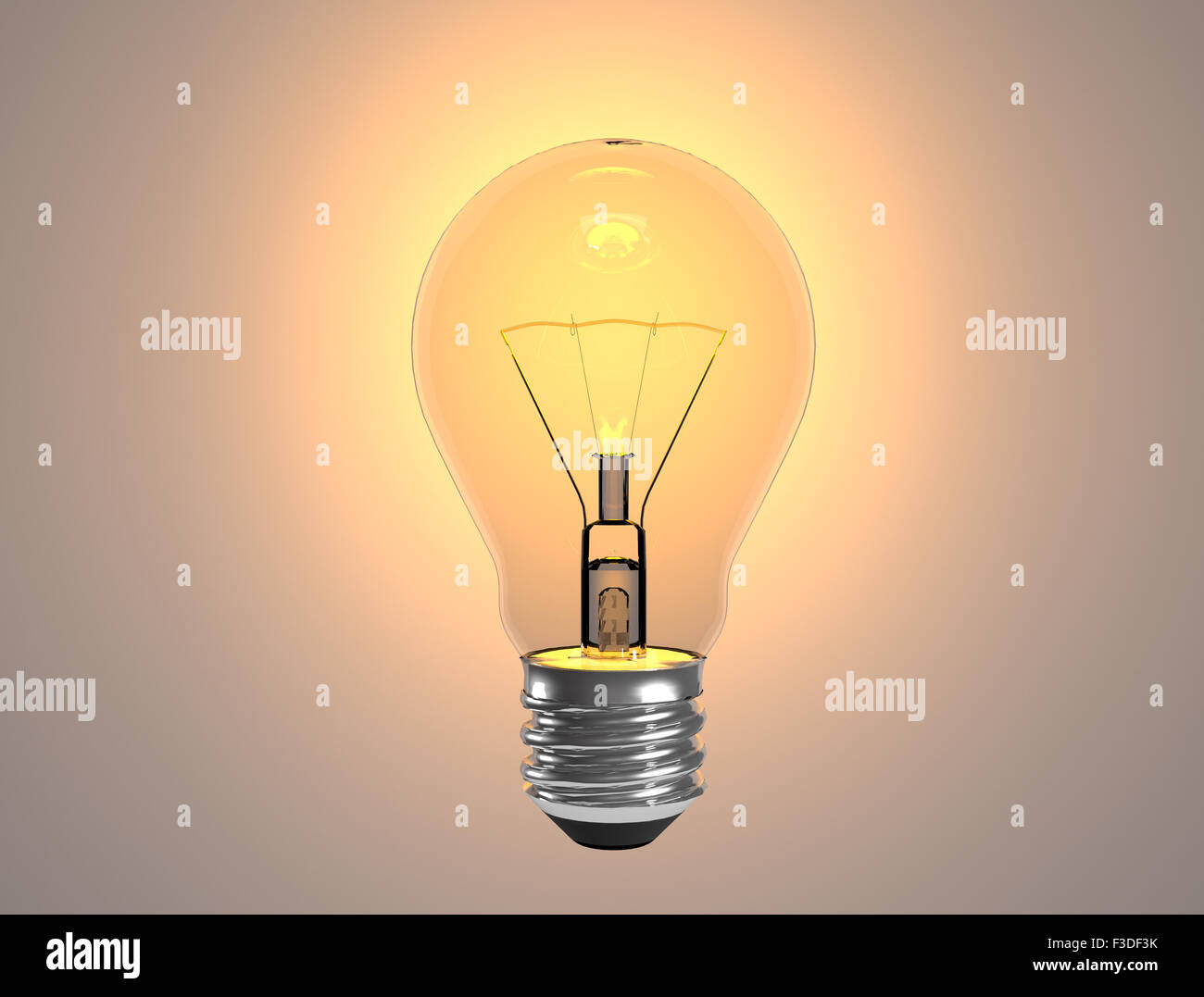 turn on tungsten light bulb, Glowing yellow light bulb Stock Photo - Alamy