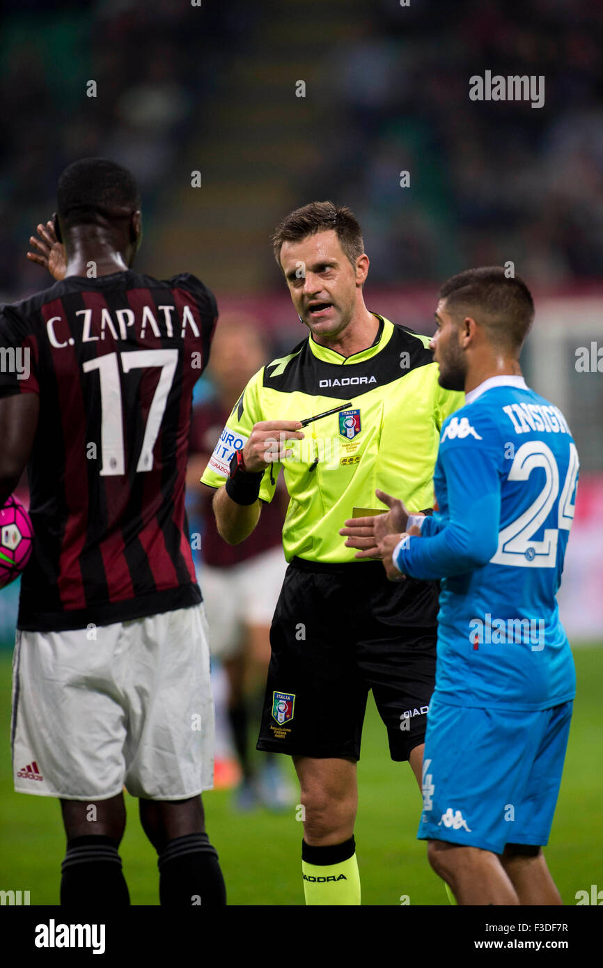 Milano Italy. 4th Oct, 2015. (L-R) Cristian Zapata (Milan), Nicola ...