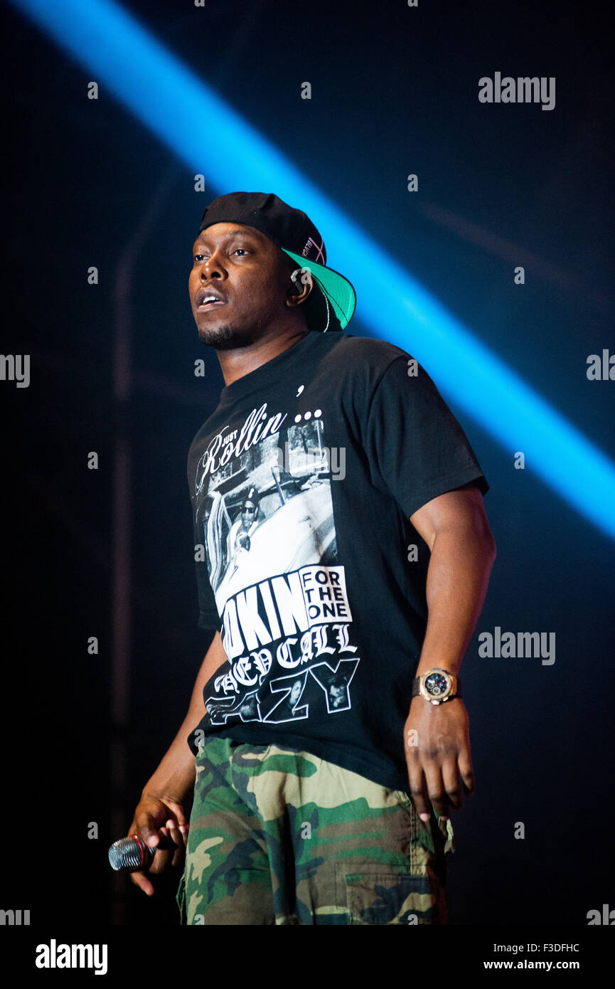 Dizzee Rascal in concert at Big Feastival in 2015 Stock Photo - Alamy