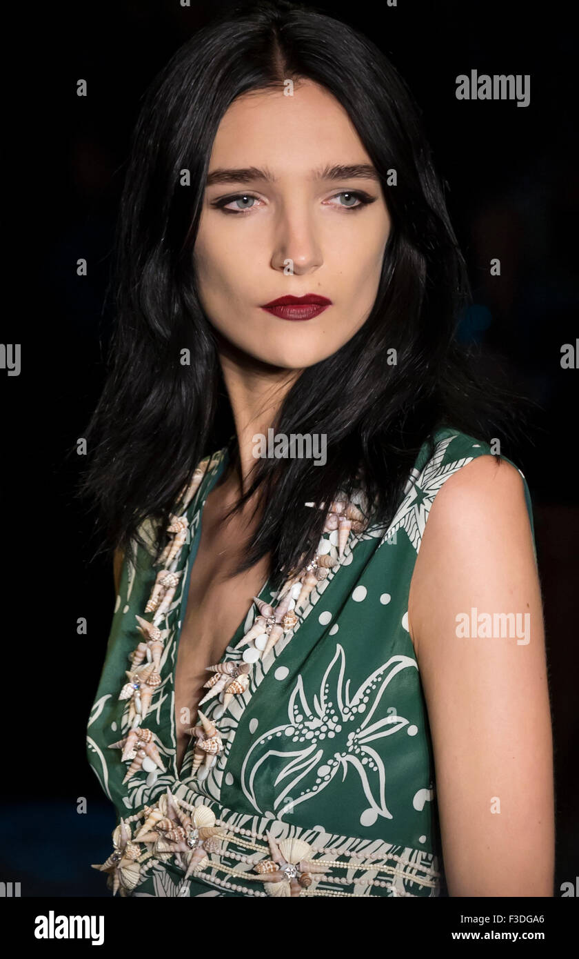 New York City, USA - September 16, 2015: Janice Alida walks the runway ...