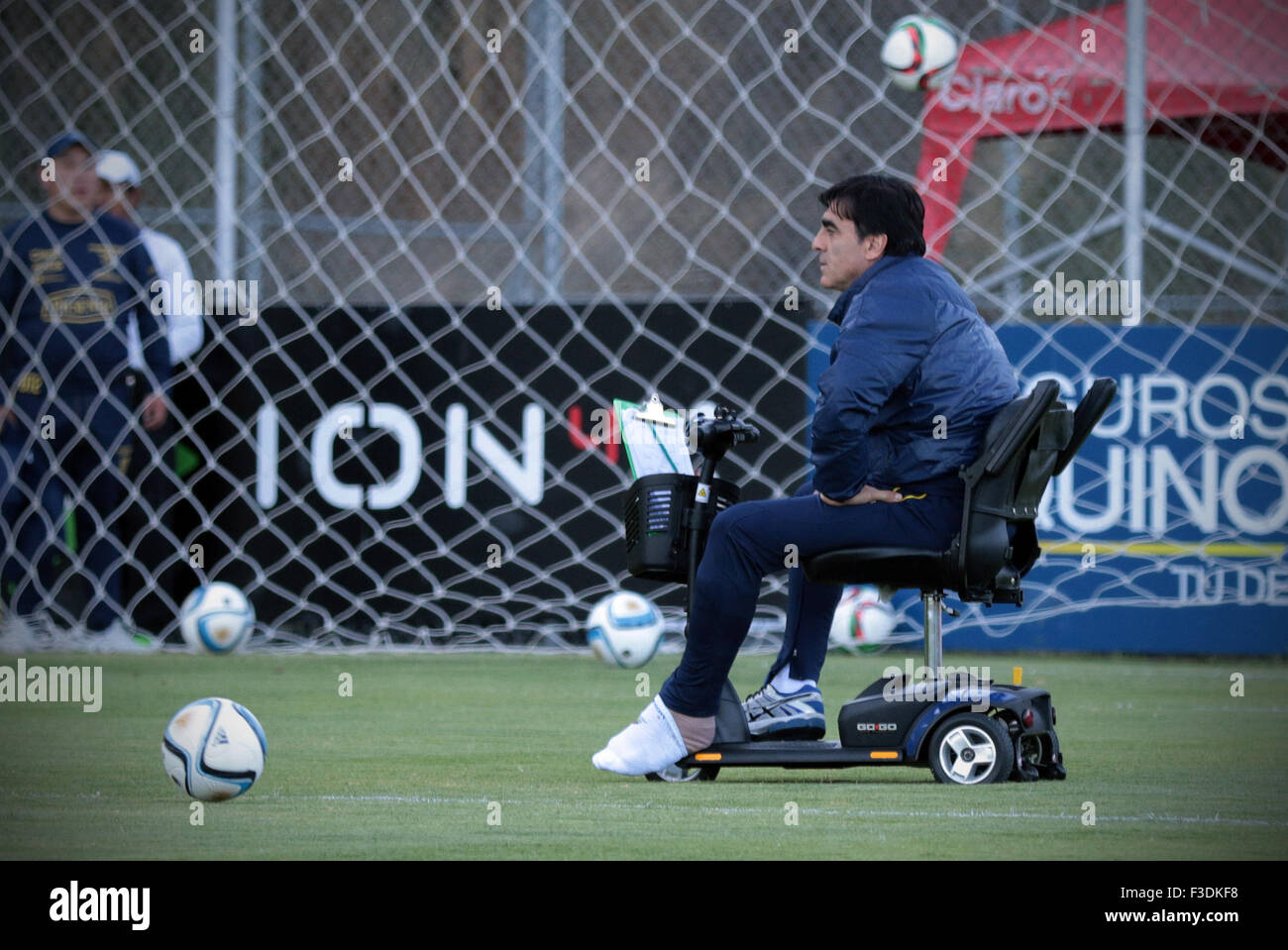 Santiago, Ecuador. 5th Oct, 2015. Gustavo Quintero, head coach of ...