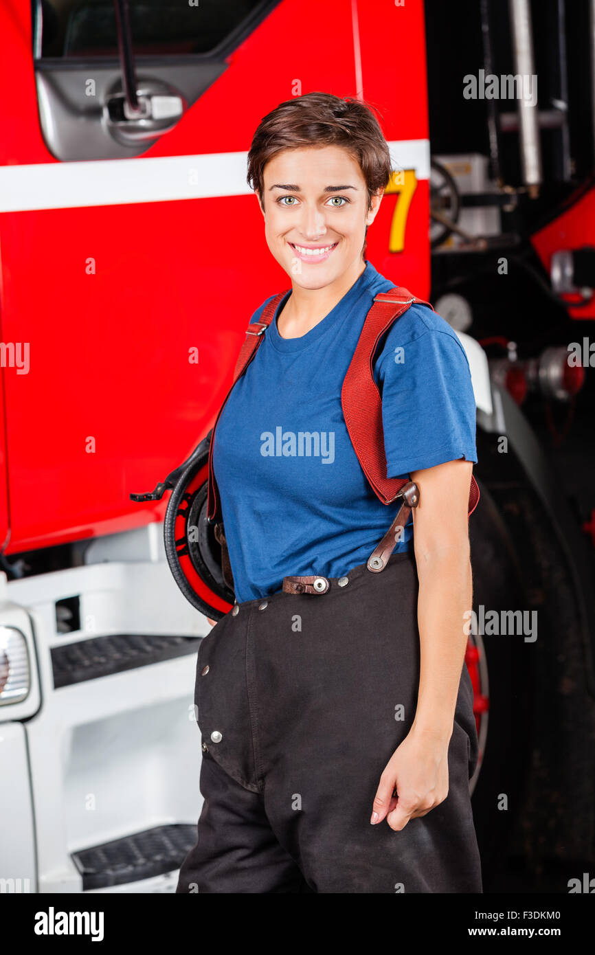 Female firefighter fire engine hi-res stock photography and images - Alamy