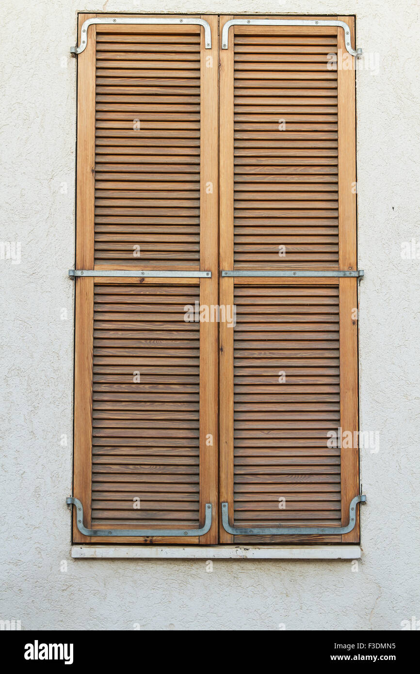 beautiful vintage shutters on the windows of the old house Stock Photo ...