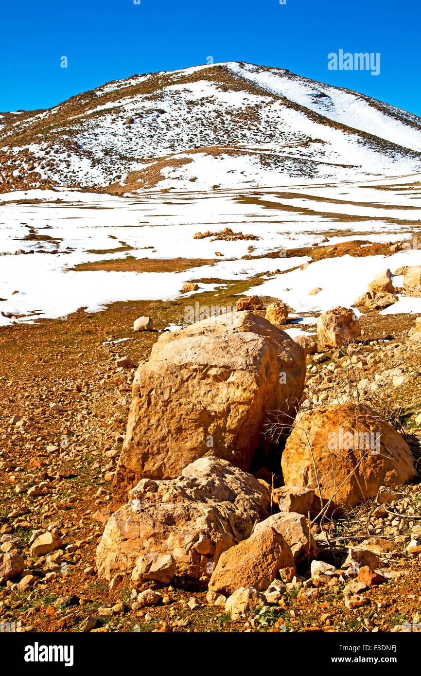 in africa morocco the atlas dry mountain ground isolated hill valley ...