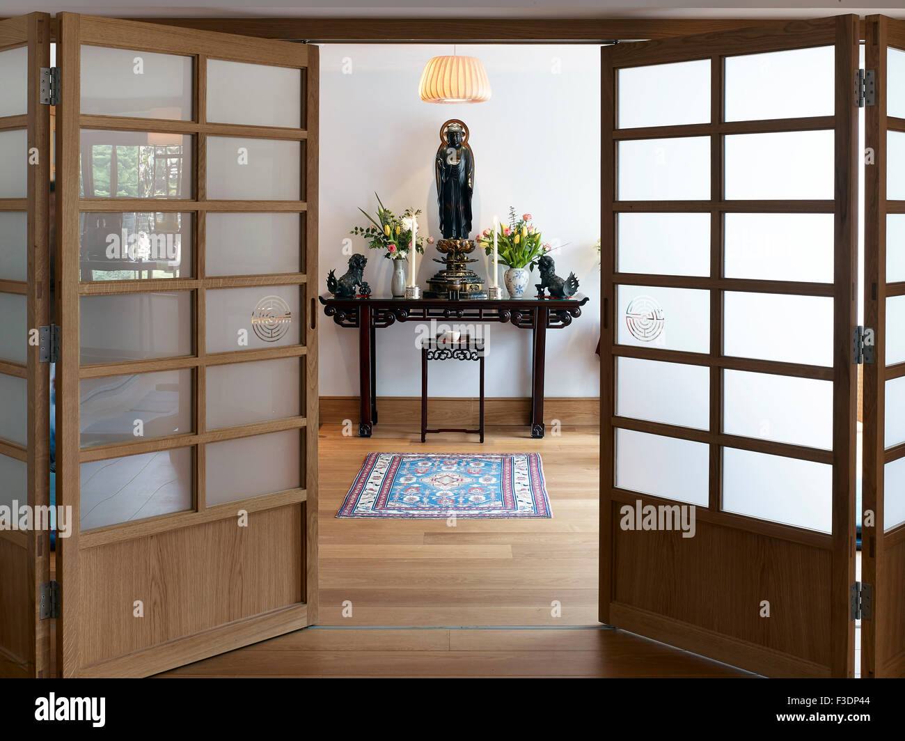 Shrine Room with opened doors. The Zen Centre, London, United Kingdom ...