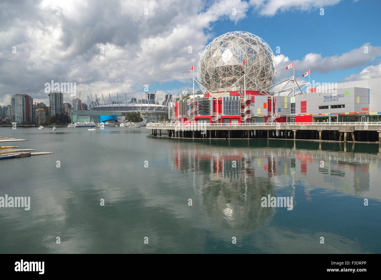 Telus World of Science building reflected, Central Vancouver, False ...