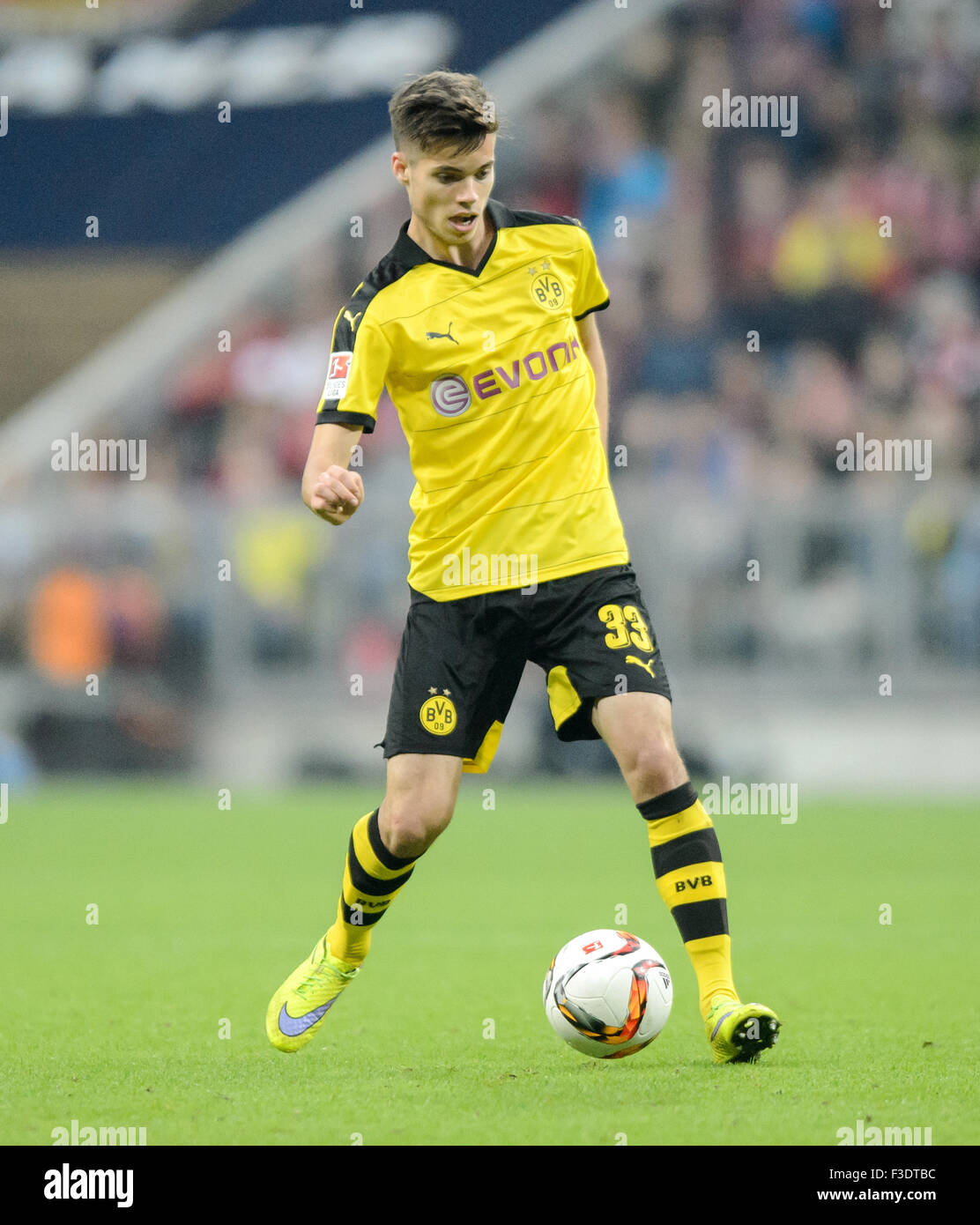 Munich, Germany. 4th Oct, 2015. Dortmunds's Julian Weigl in action ...