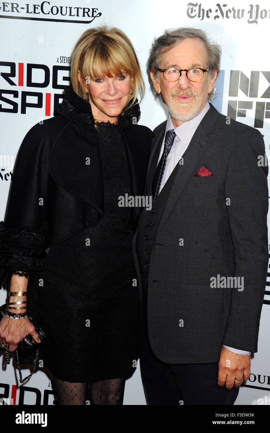 Kate Capshaw and husband Steven Spielberg at the premiere of 'Bridge of ...