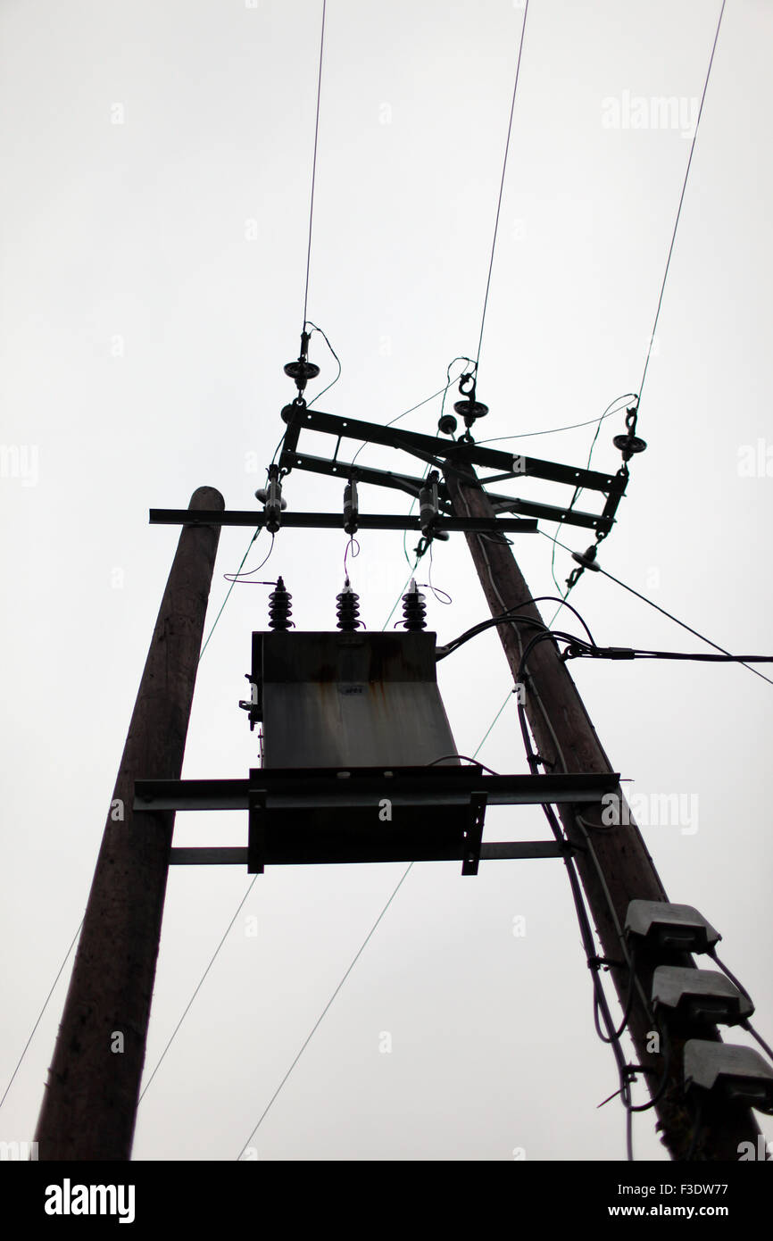 Electric pylon wires Stock Photo - Alamy