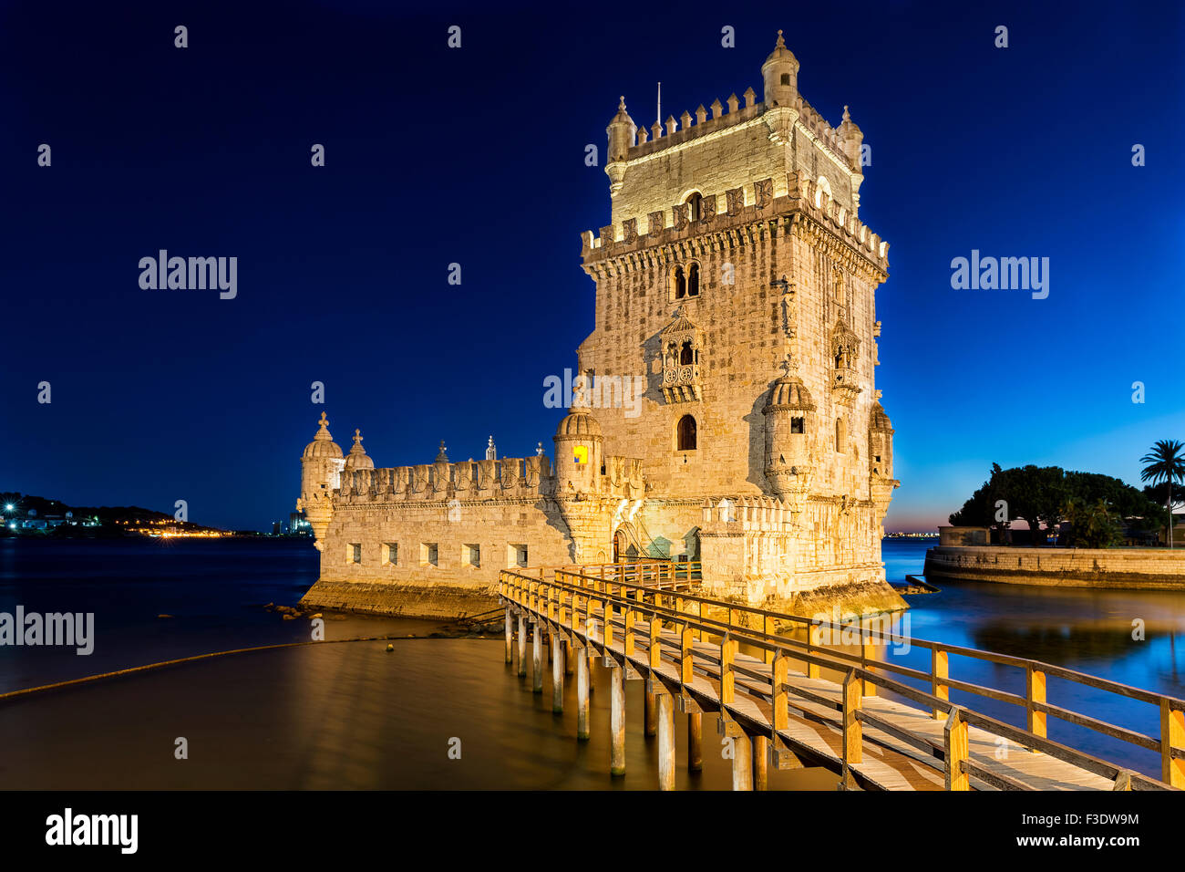 Belém Tower at dusk Stock Photo - Alamy