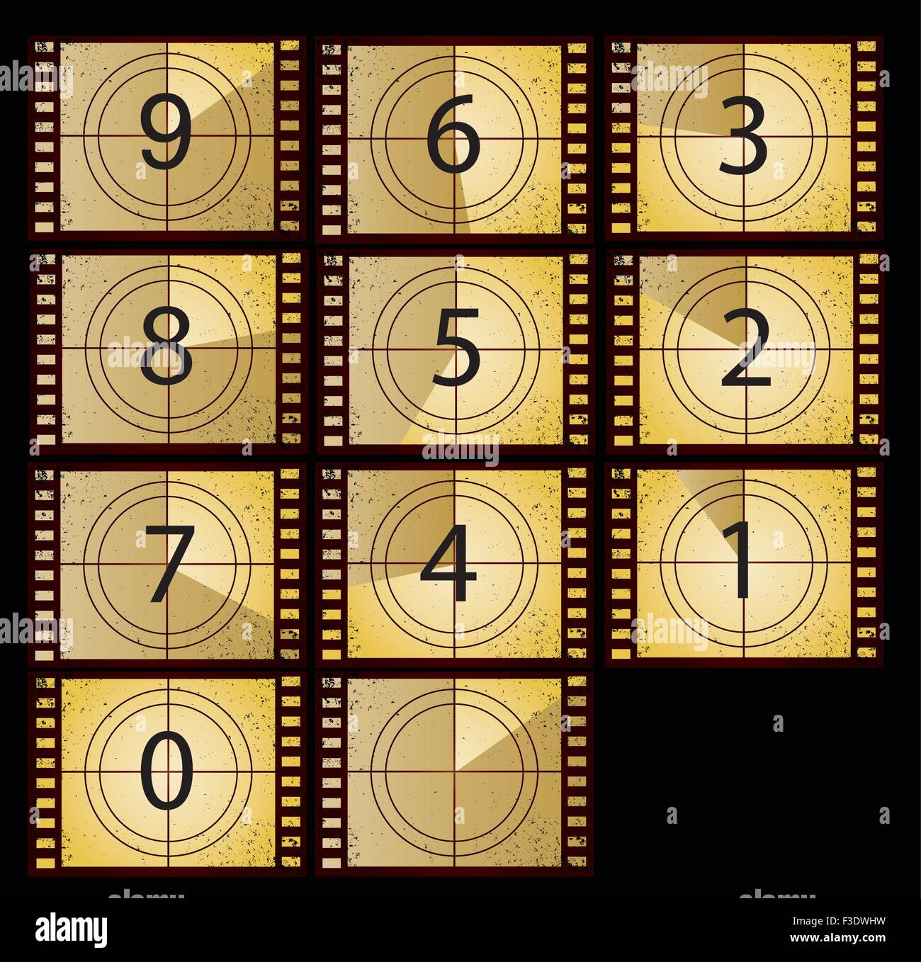 Old movie countdown screen Stock Vector Images - Alamy