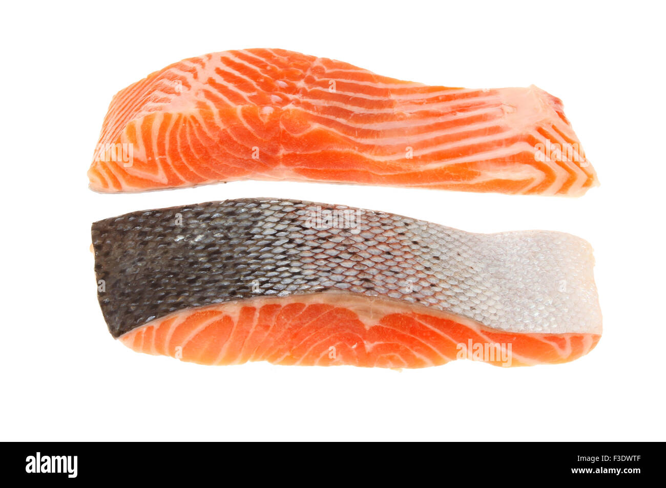 Two raw sea trout fillets isolated against white Stock Photo - Alamy