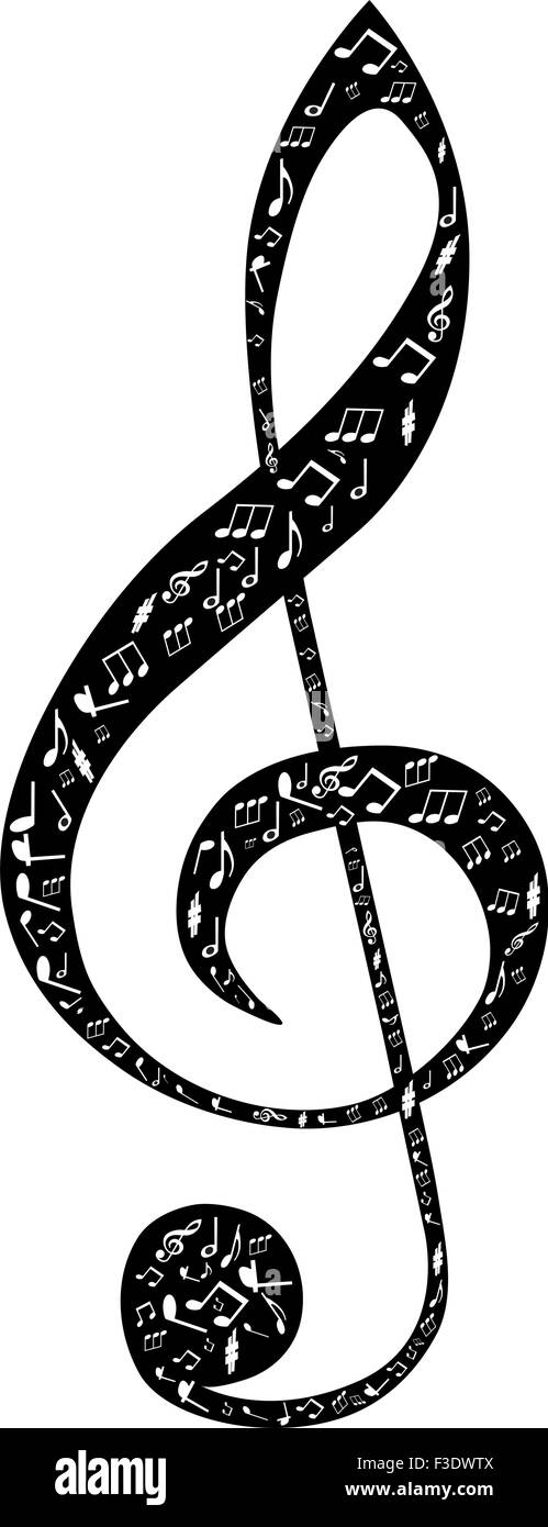 Illustration of a black clef isolated on white background. Vector ...