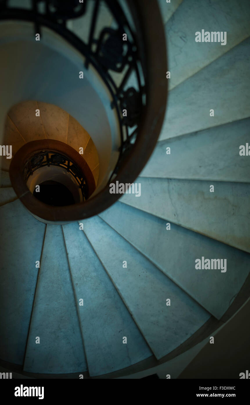 Spiral staircase, overhead view Stock Photo - Alamy