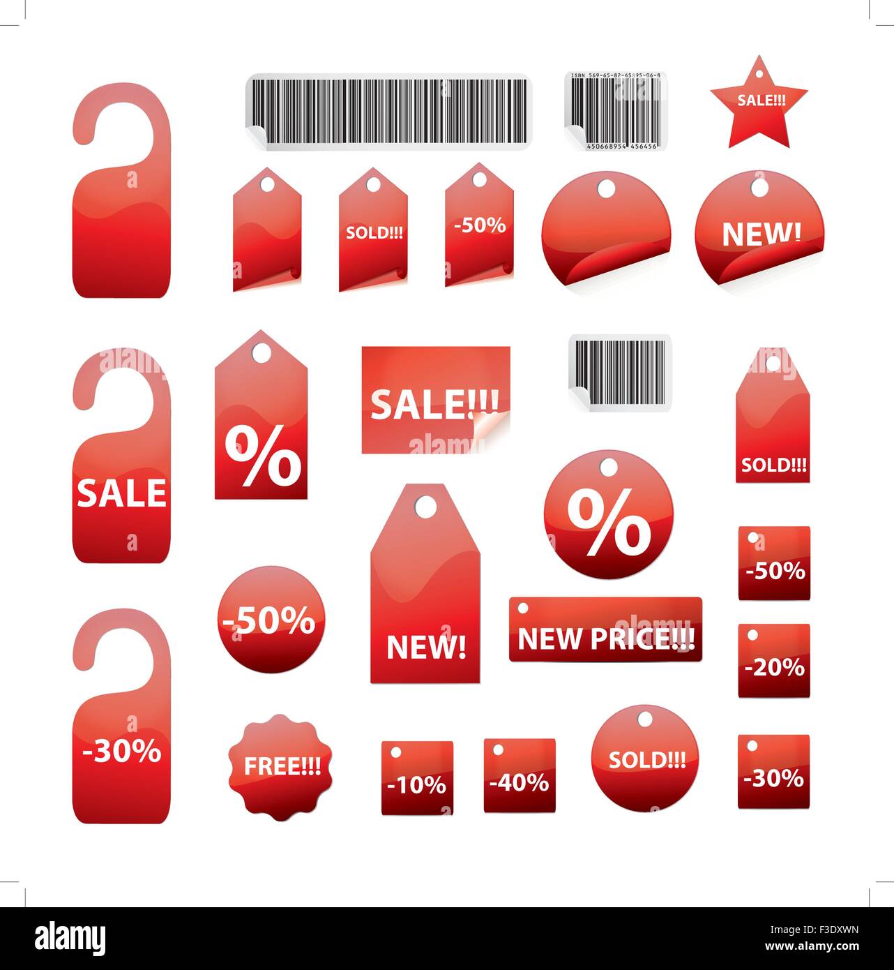 Price Tag Set VECTOR isolated on white Stock Vector Image & Art - Alamy