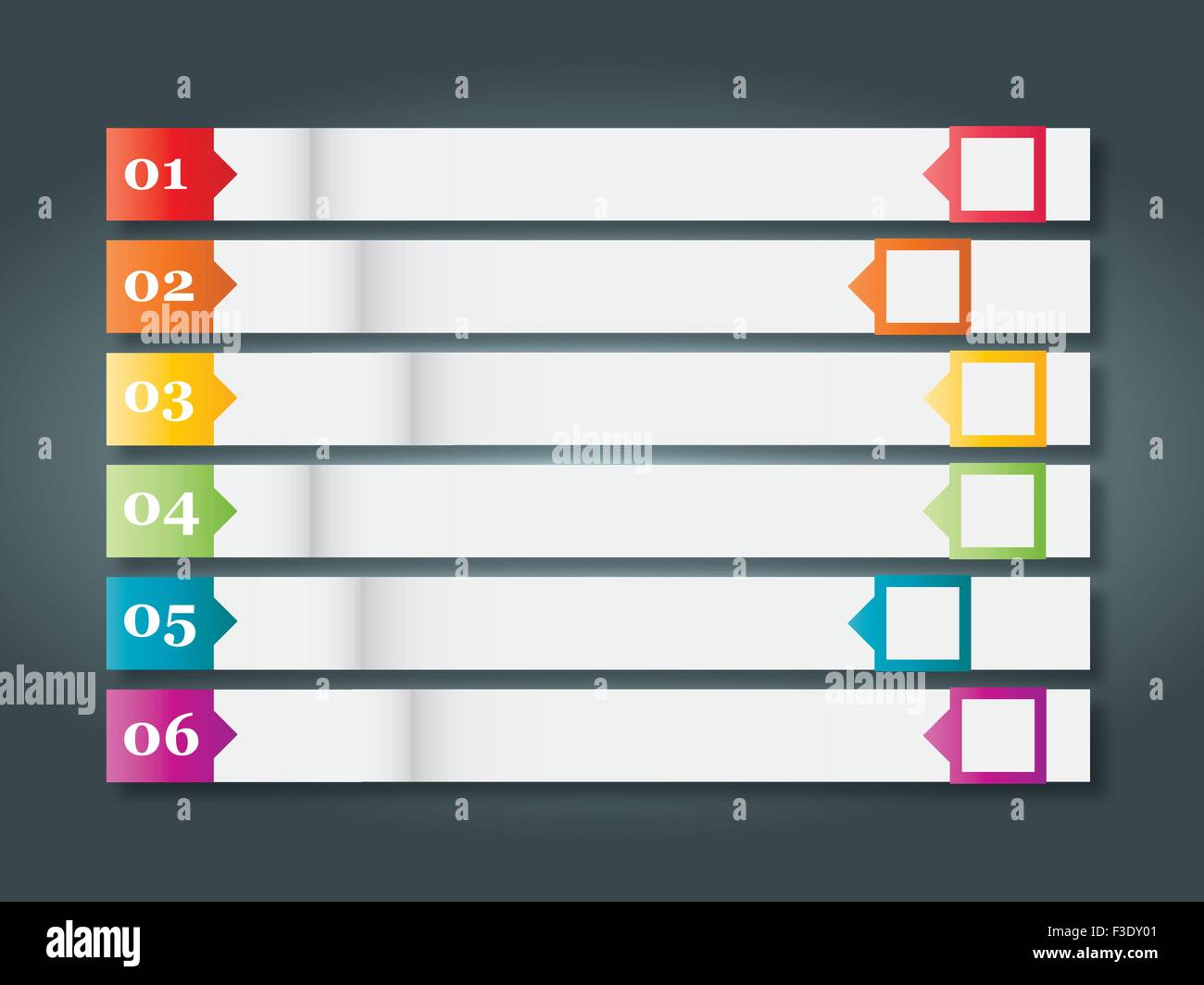 Set of numbered bookmarks, stickers, labels, tags. Vector template for ...
