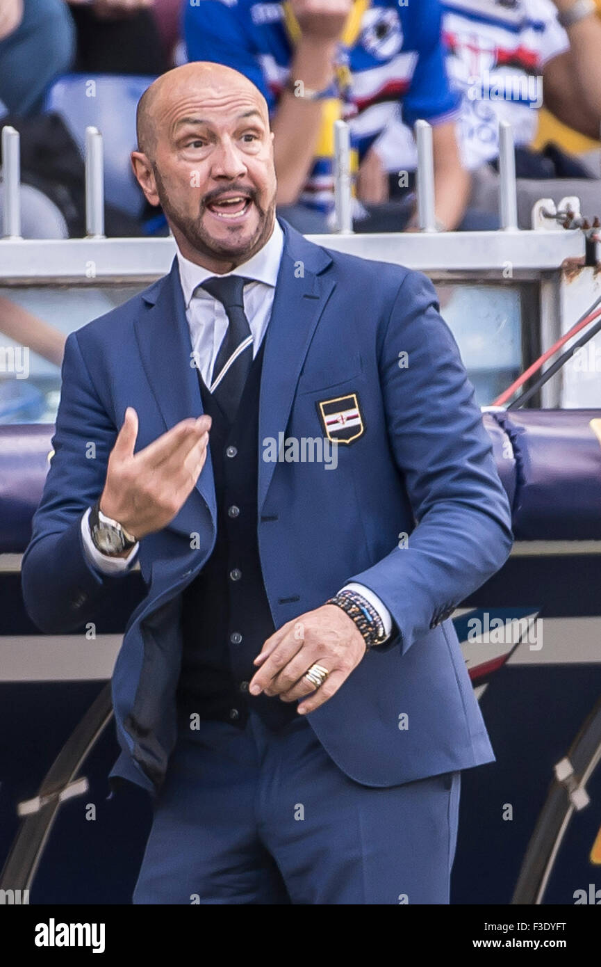 Genova, Italy. 4th Oct, 2015. Walter Zenga (Sampdoria) Football/Soccer ...