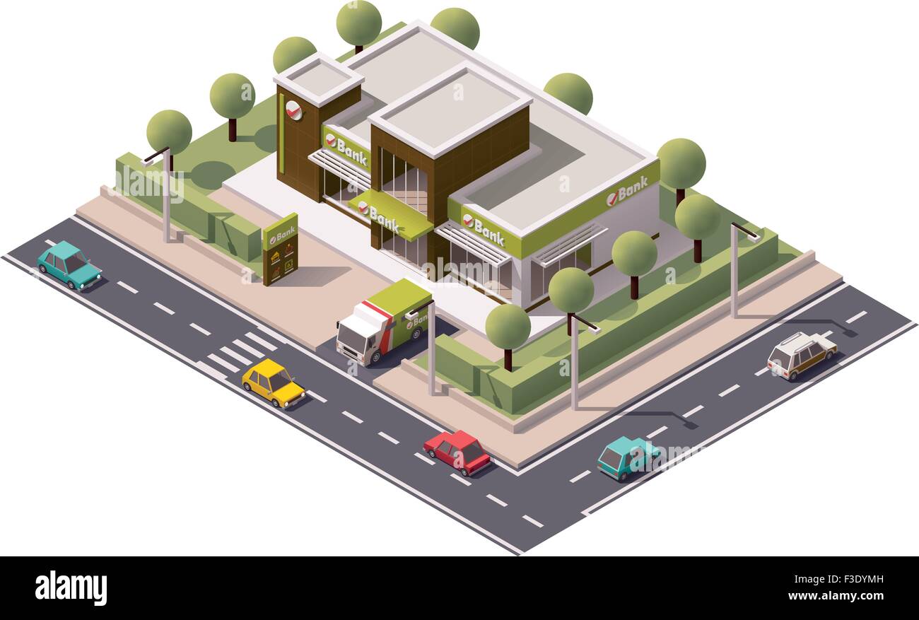 Isometric city block bank hi-res stock photography and images - Alamy
