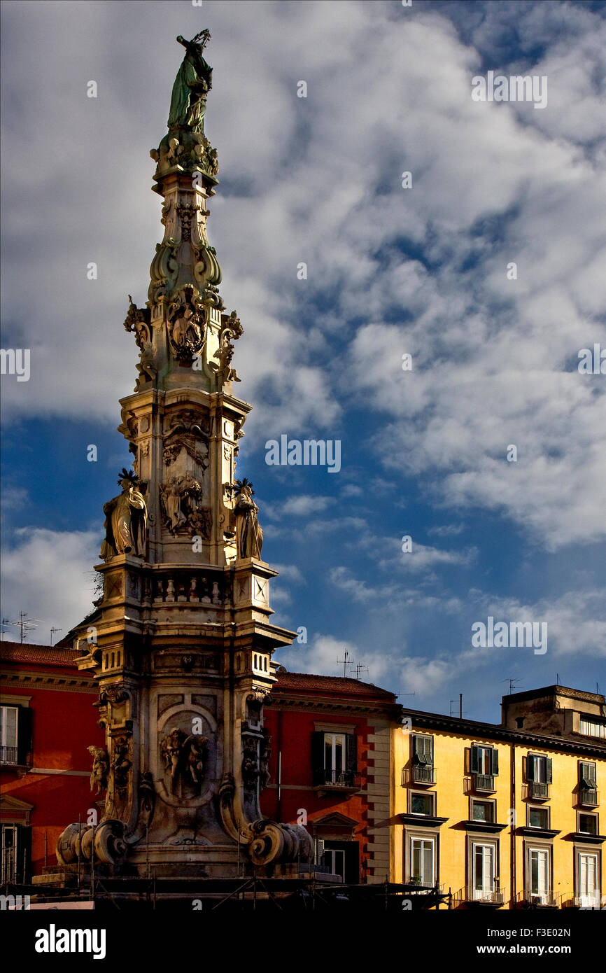 marble statue of obelisk immacolata in the centre of naples italy ...