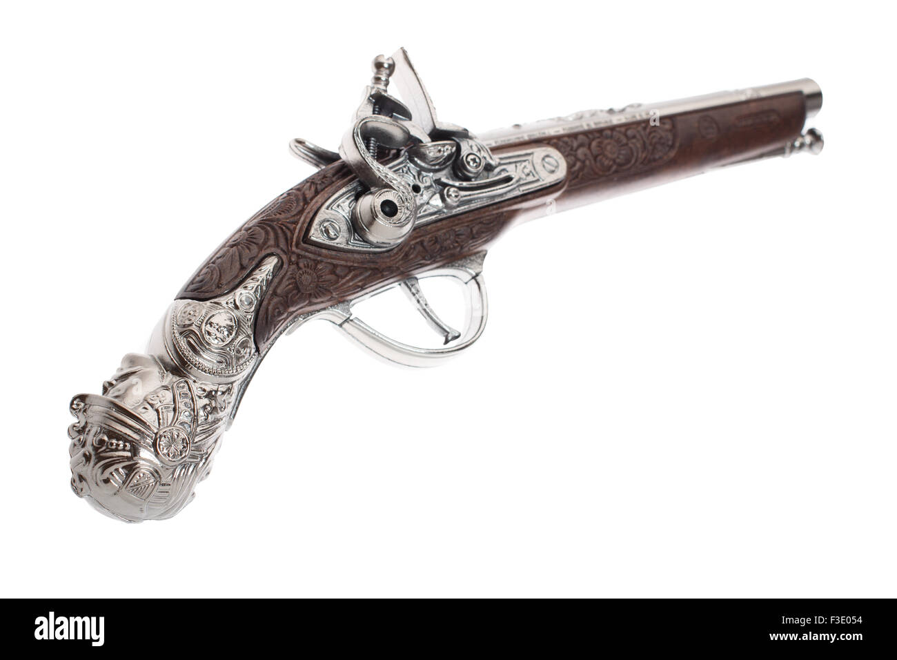 The ancient pistol isolated on white background Stock Photo - Alamy