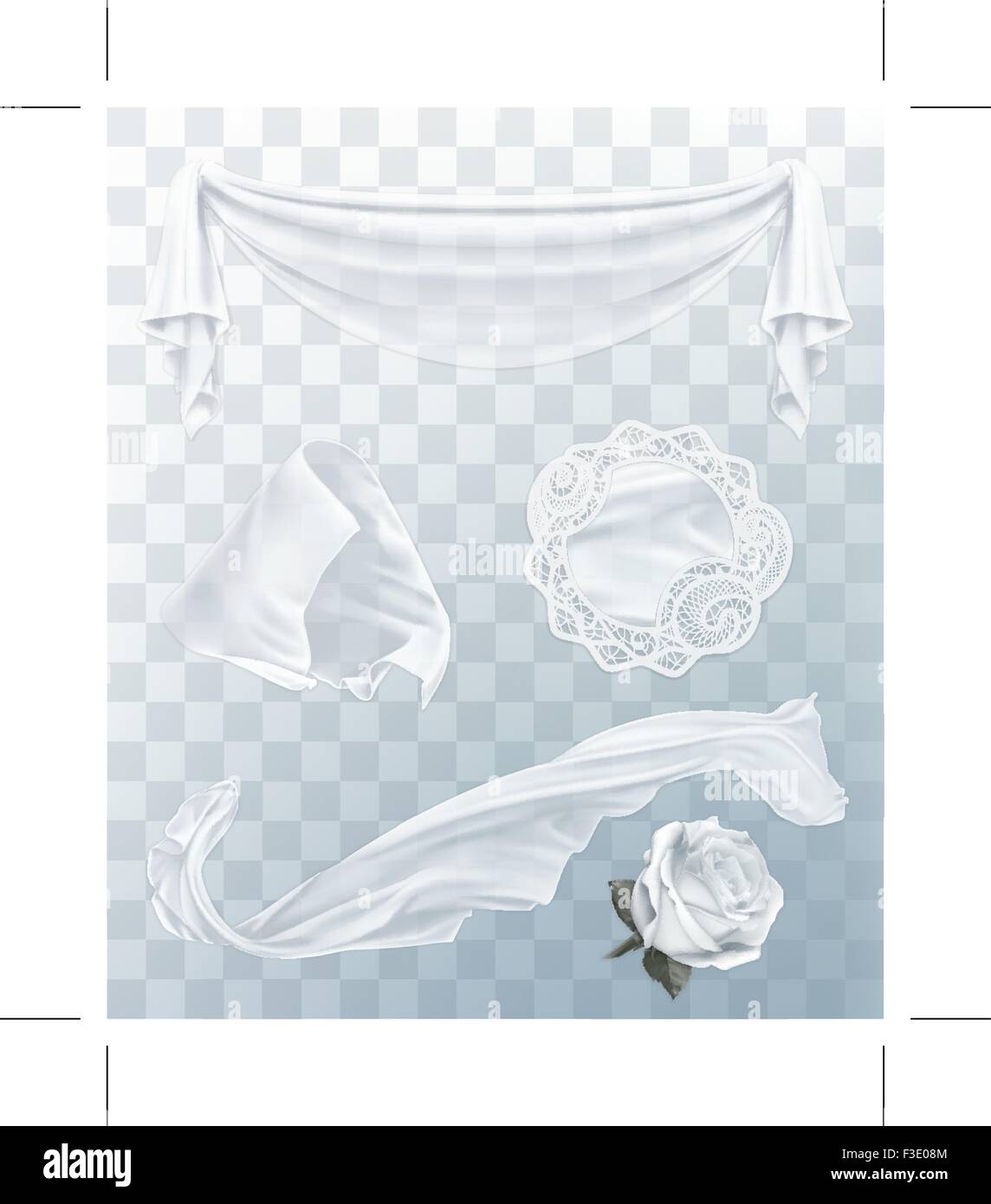 White cloth with transparency, set of vector elements Stock Vector ...