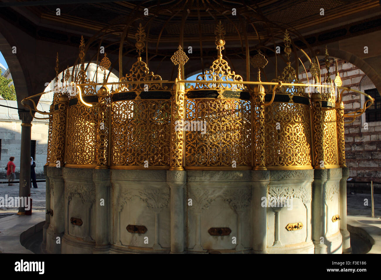 Ornate fountain for ritual ablution before entering the Hagia Sophia in ...