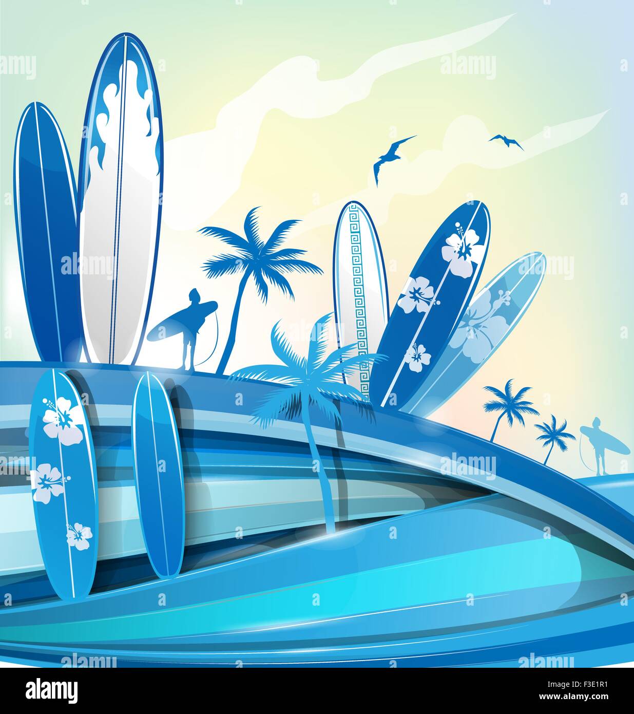 Competition surfboard Stock Vector Images - Alamy