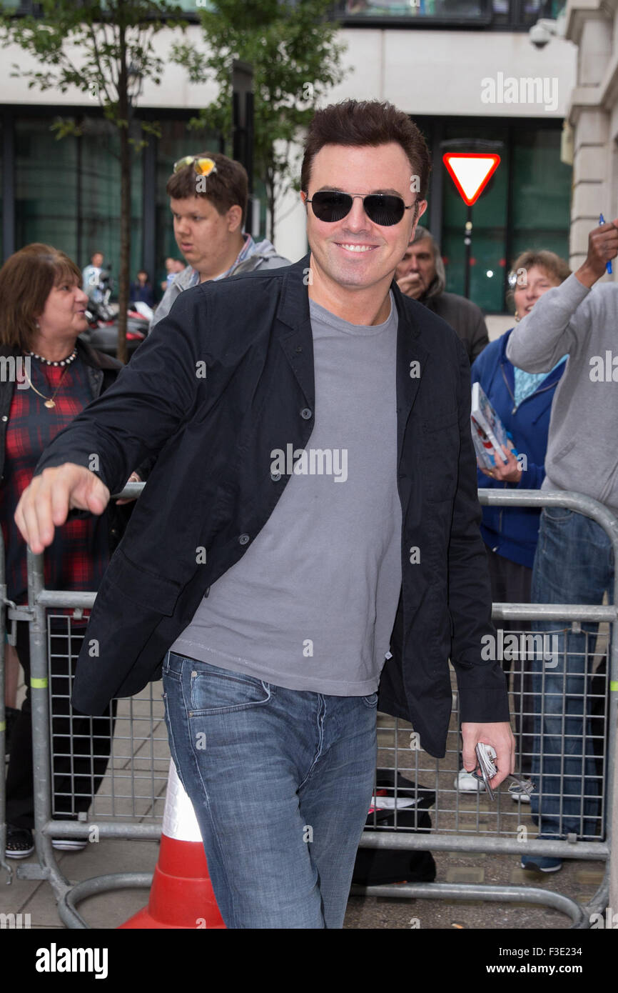 Seth MacFarlane pictured arriving at the Radio 2 studio Featuring: Seth ...