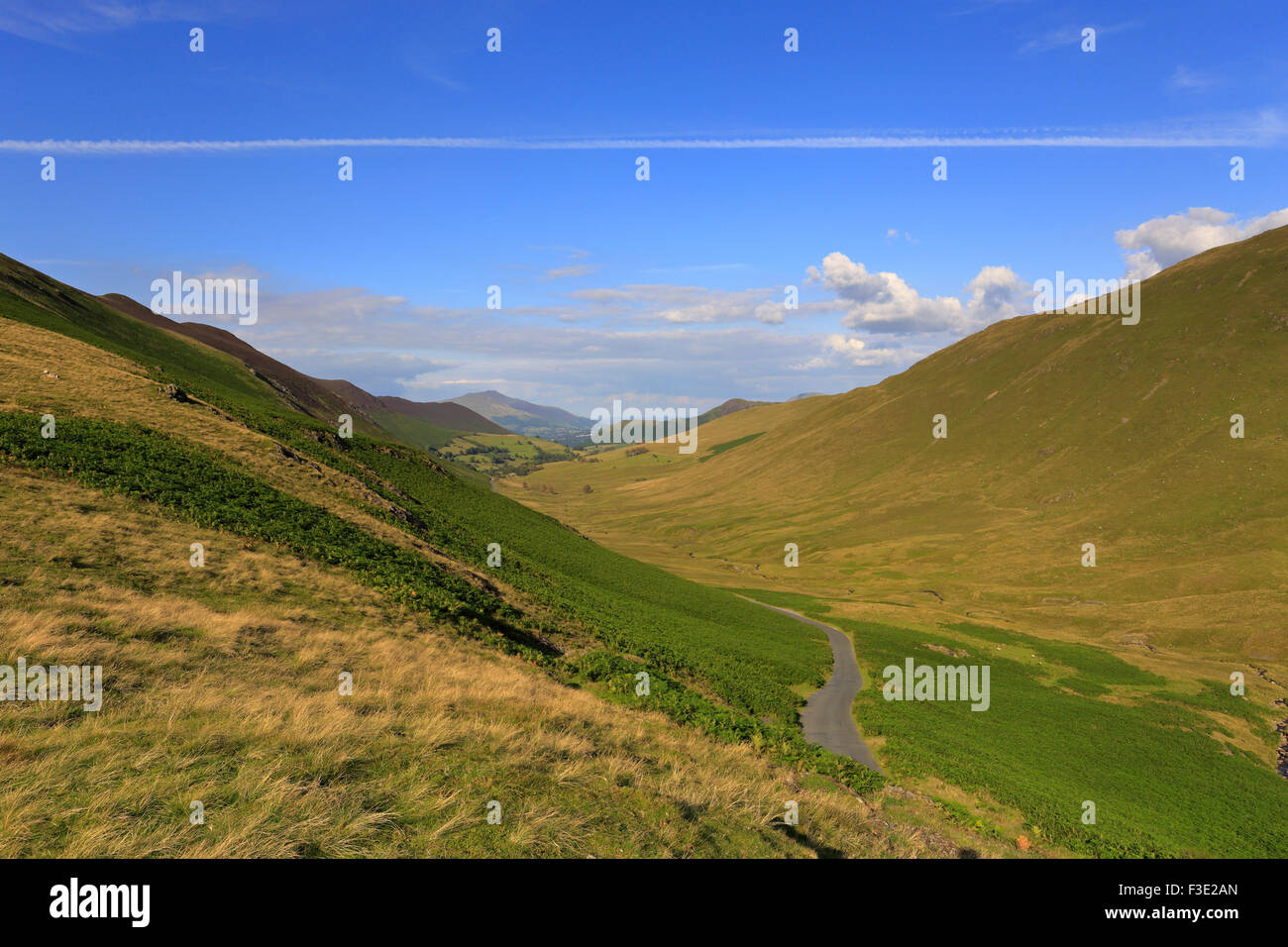 Newlands Pass heading to Braithwaite near Keswick Cumbria Lake District ...