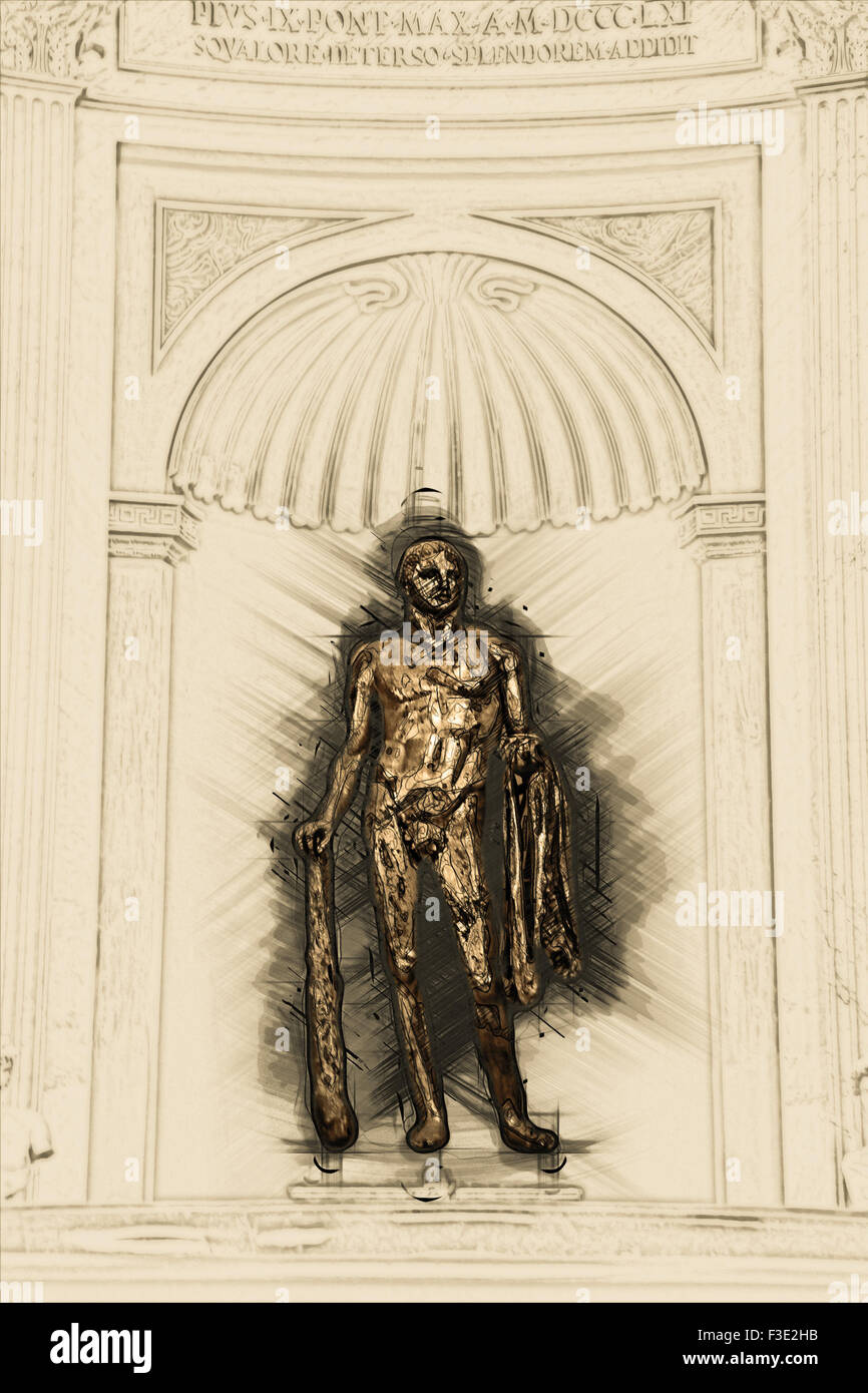 Hercules of the Theatre of Pompey in Vatican Museums Stock Photo - Alamy