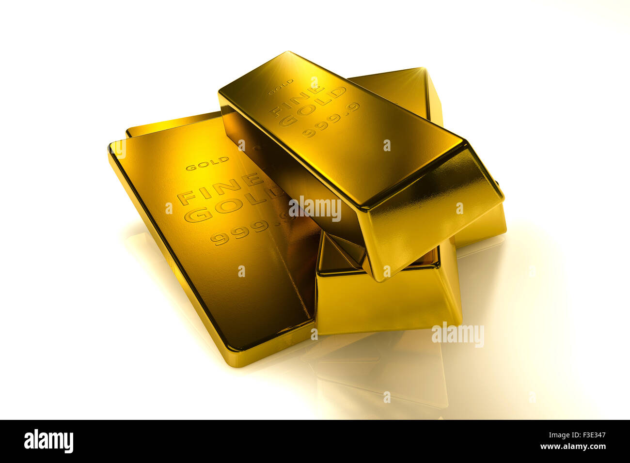 Gold ingot 3d render hi-res stock photography and images - Alamy