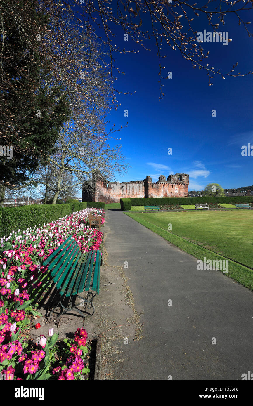 The ruins of Penrith Castle, English Heritage, Penrith town, Cumbria ...
