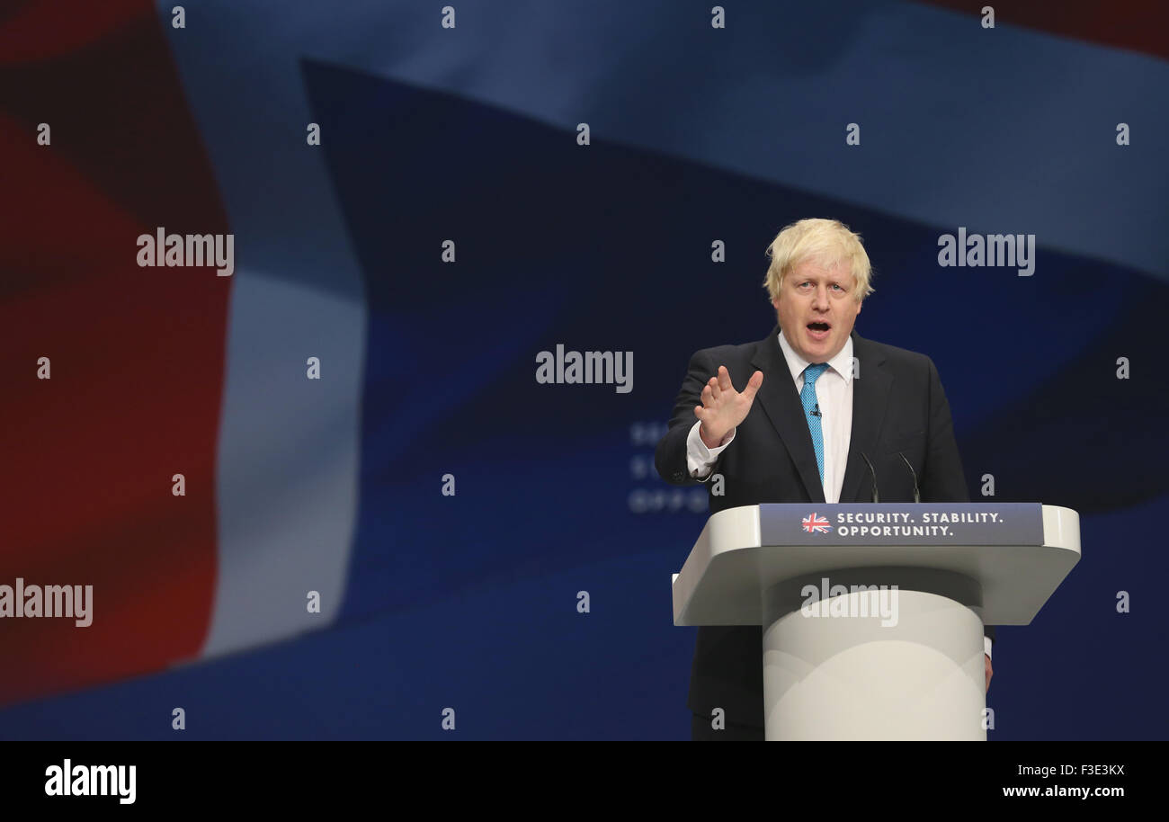 Manchester, UK. 6th October, 2015. Boris Johnson Mayor Of London ...