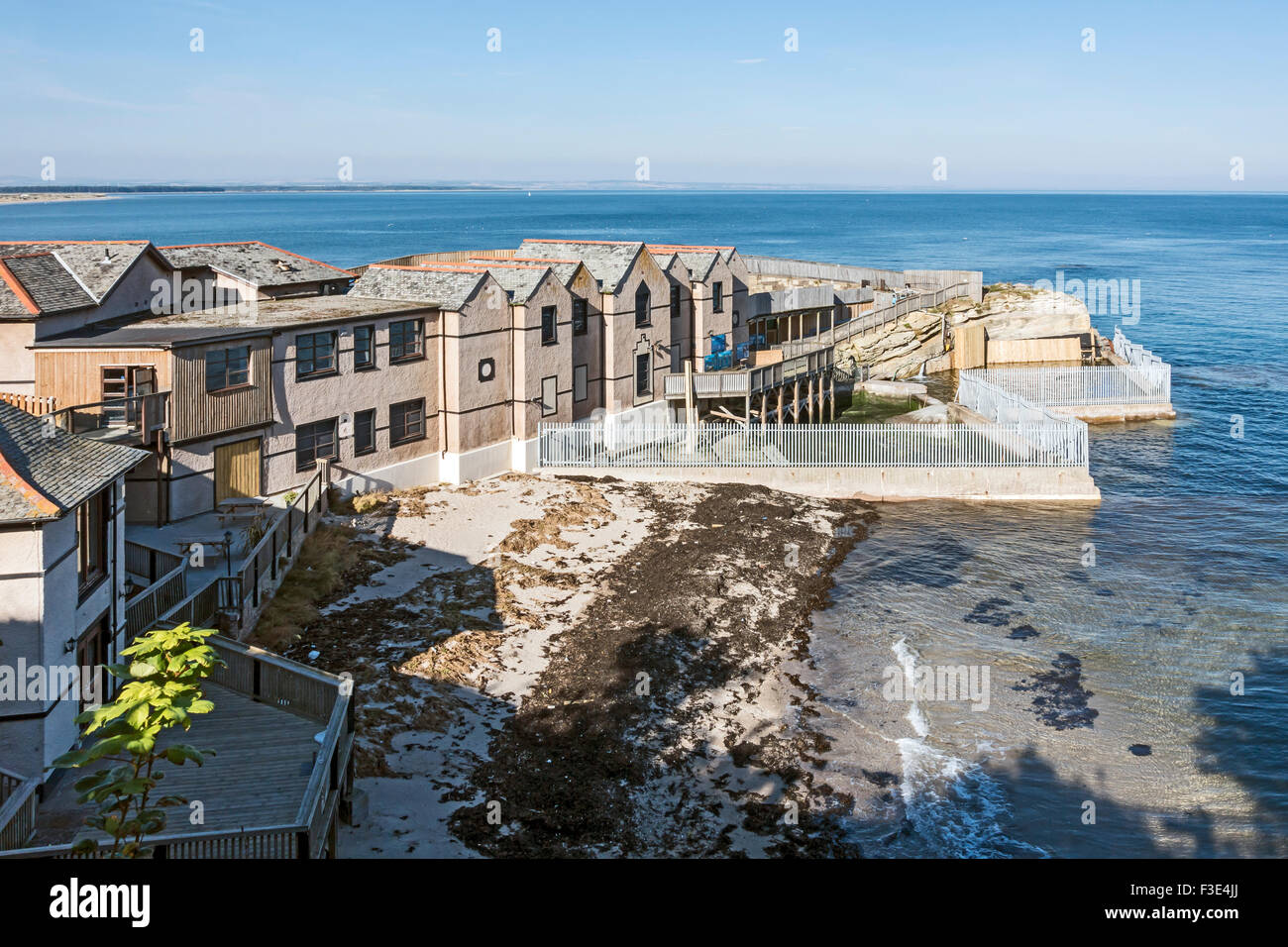 The Sea Front at St. Andrews Fife Scotland with the back of St. Andrews ...