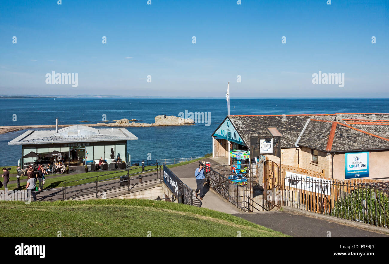 The Sea Front at St. Andrews Fife Scotland with The Seafood Restaurant ...
