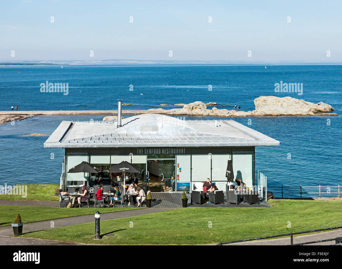 The Sea Front at St. Andrews Fife Scotland with The Seafood Restaurant ...