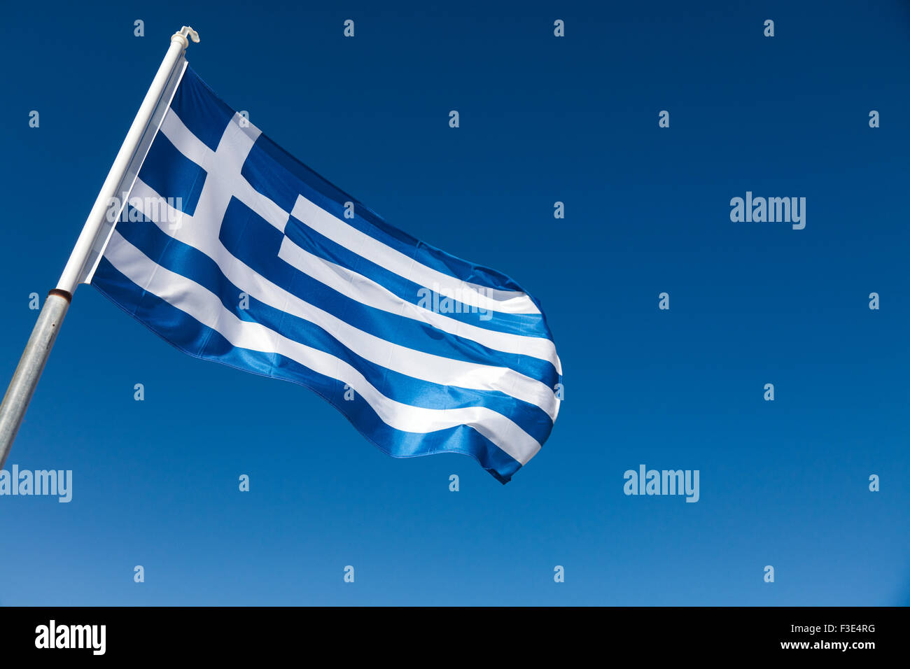 Waving Greek flag Stock Photo - Alamy