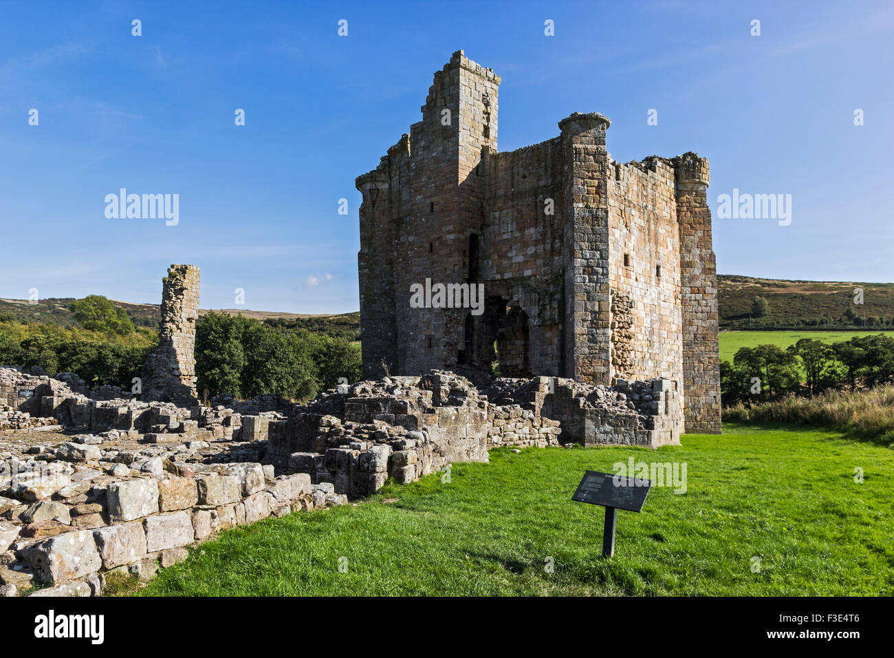 Ruin of Edlingham Castle in Northumberland, England, UK Stock Photo - Alamy