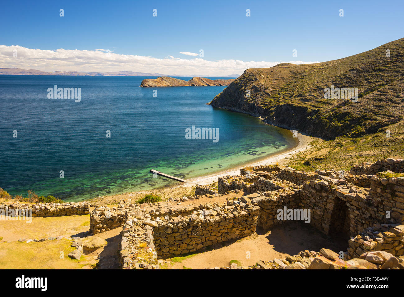 Ancient Inca labyrinth like settlement, called Chinkana, with scenic ...