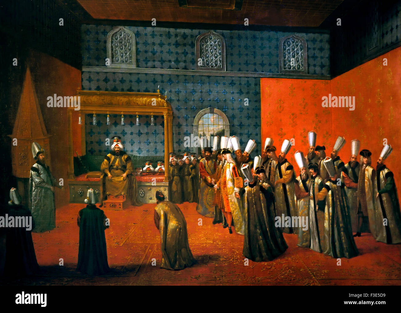 Sultan ahmed iii jean baptiste vanmour painting art hi-res stock ...