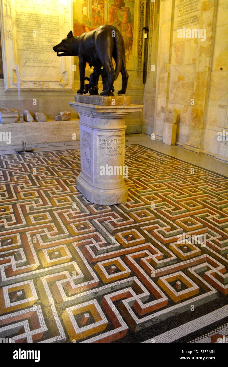statue of a she-wolf with Romulus and Remus in the Capitoline museum ...