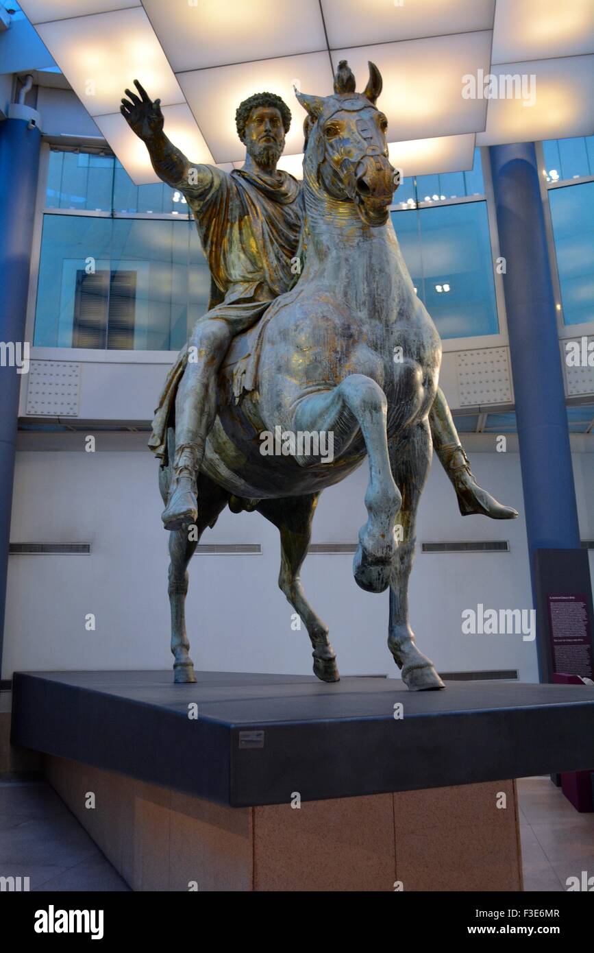 Statue of Marcus Aurelius in the Capitoline museum Rome Italy Stock ...