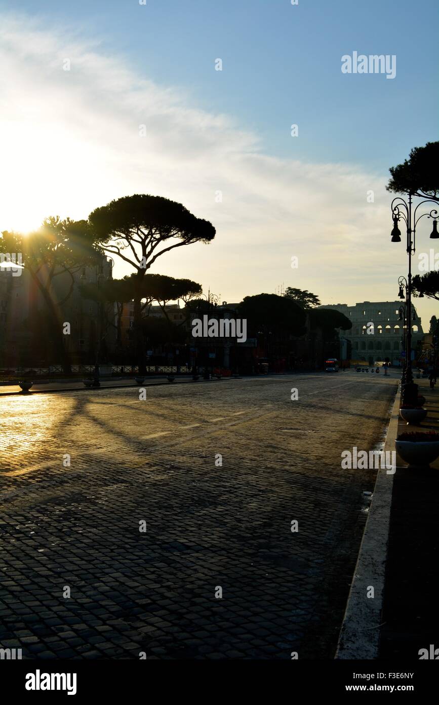 Italian morning road hi-res stock photography and images - Alamy