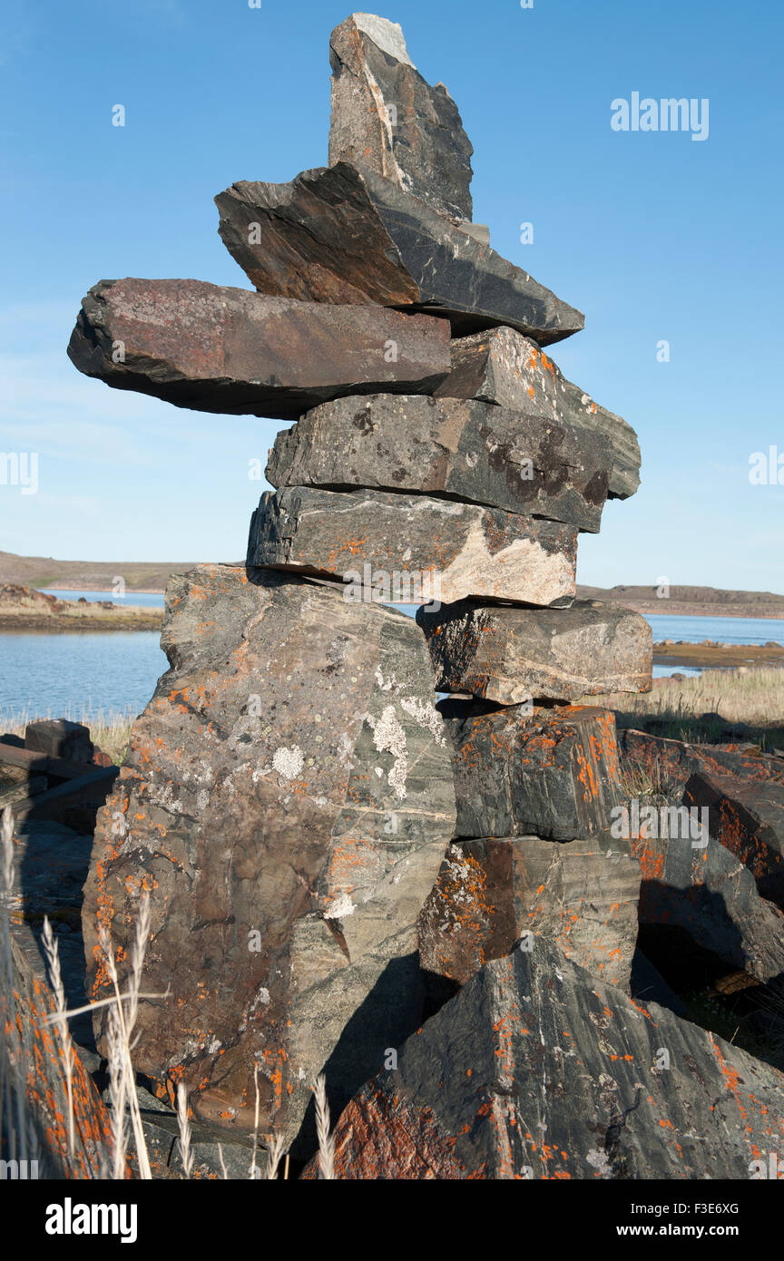 An Inuksuk in Canada Stock Photo - Alamy