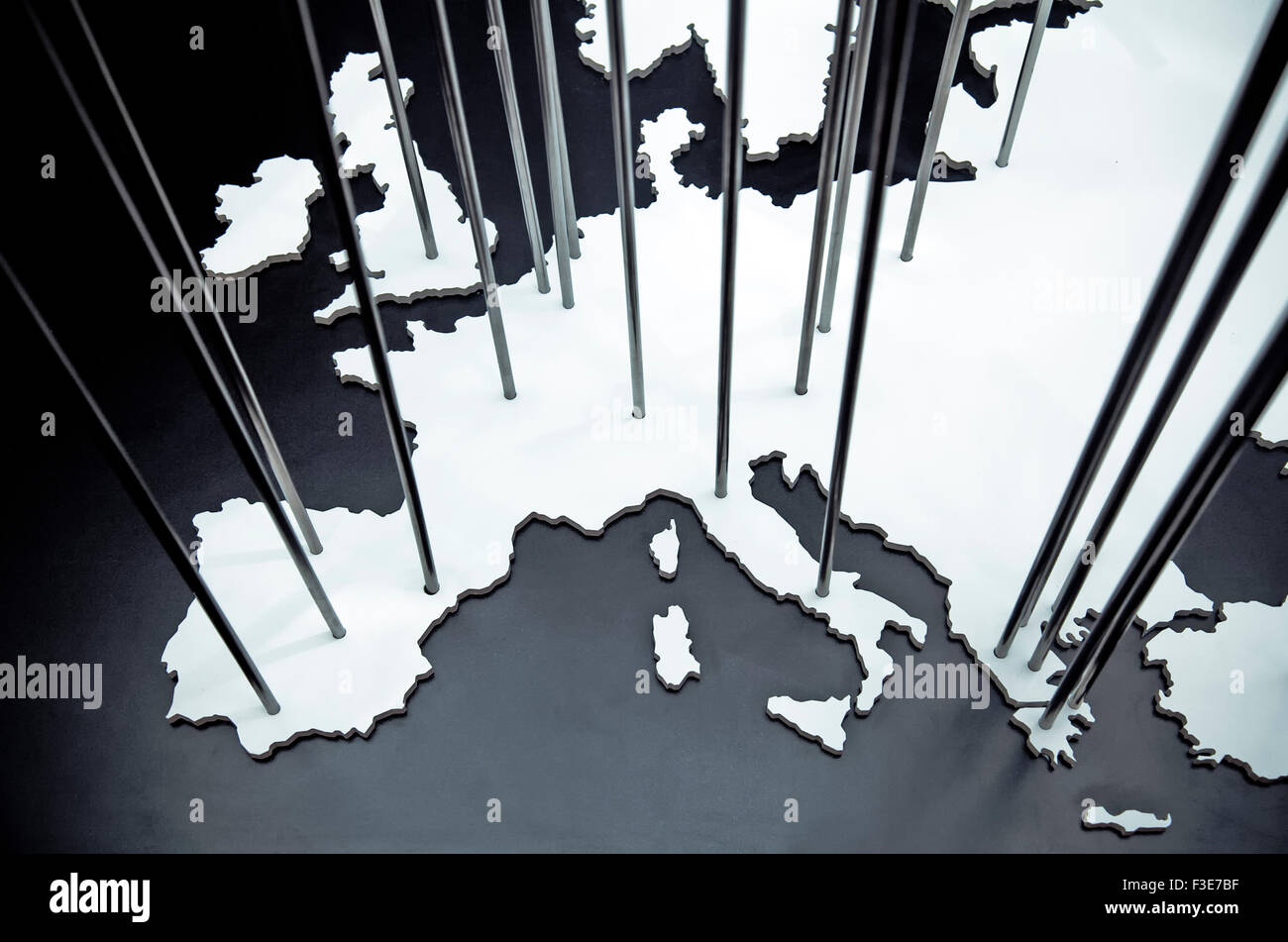 Embossed map of the world Stock Photo - Alamy